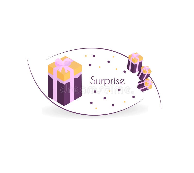 Cardboard Box with Surprise Text Design. Character - Illustration Stock ...