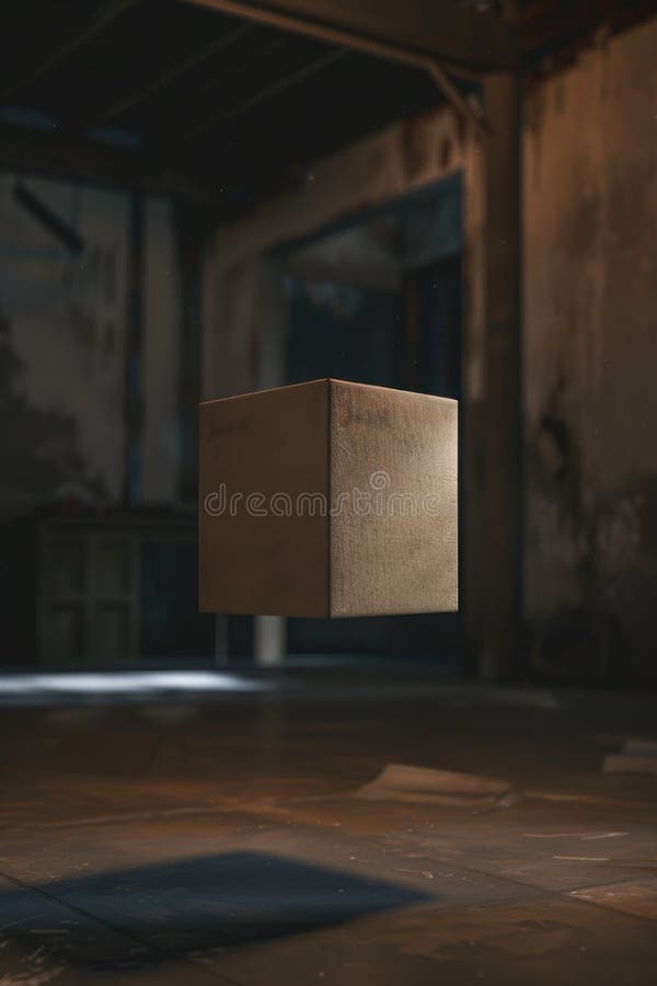 A Cardboard Box Suspended in Mid-air Inside a Warehouse, Useful for ...
