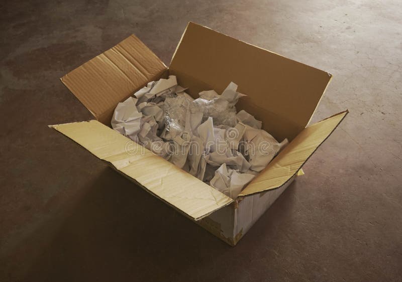 Cardboard box with symbol stock photo. Image of open - 241263612