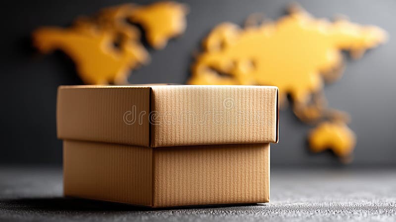 Cardboard Box Symbolizes Export and Global Demand, Showcasing ...