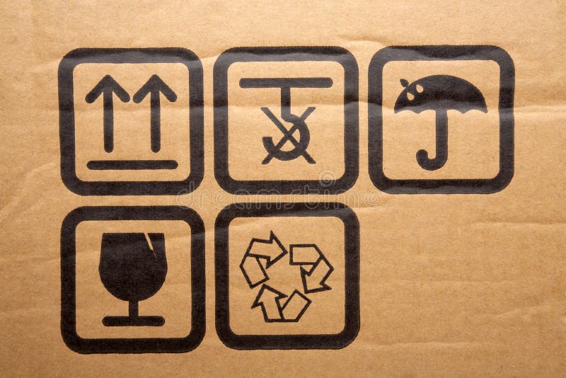 Cardboard box symbols stock image. Image of board, carton - 13146083