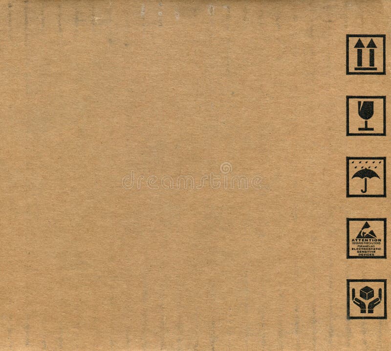Cardboard box symbols stock photo. Image of fragile, pack - 16328844