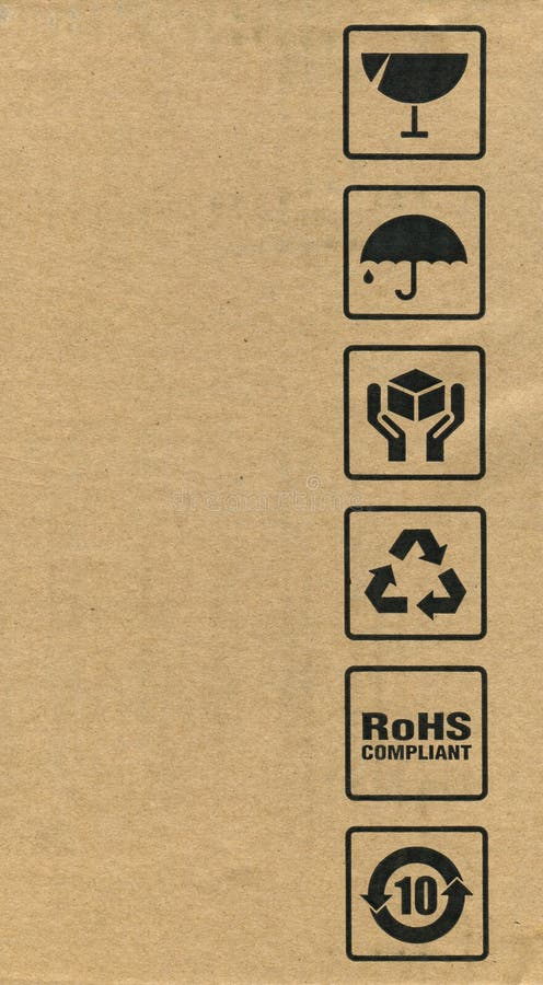 Cardboard box symbols stock photo. Image of packaging - 16328938