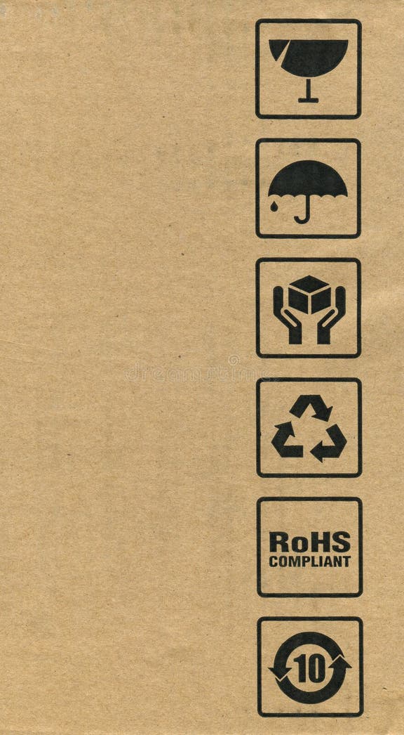 Cardboard box symbols stock photo. Image of packaging - 16328938