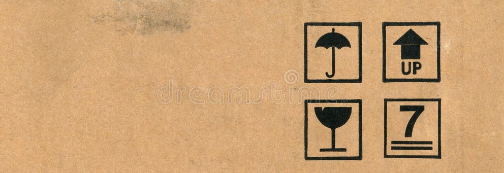 Cardboard box symbols stock image. Image of parcel, icon - 16436593