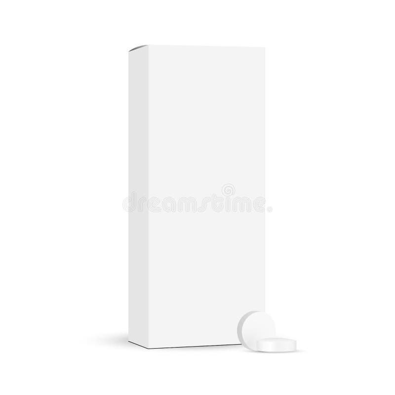 Cardboard Box with Tablets Isolated Stock Illustration - Illustration ...