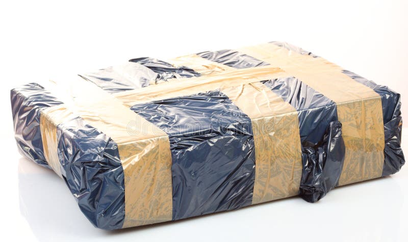 Cardboard Box with Tape, Secure Package Stock Photo - Image of ...