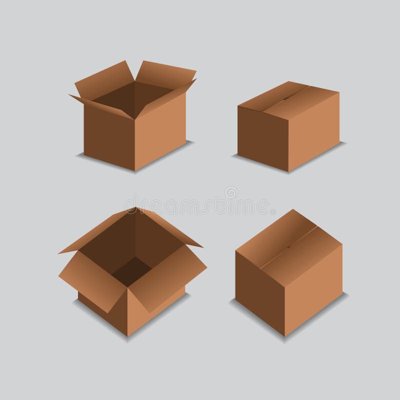Cardboard Box Template Vector Stock Illustration - Illustration of ...