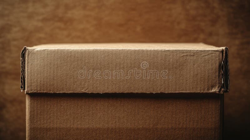 Cardboard Box on a Textured Brown Background. Stock Photo - Image of ...