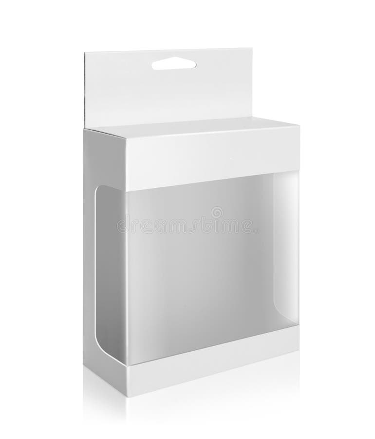 Cardboard Box with a Transparent Plastic Window Stock Photo - Image of ...