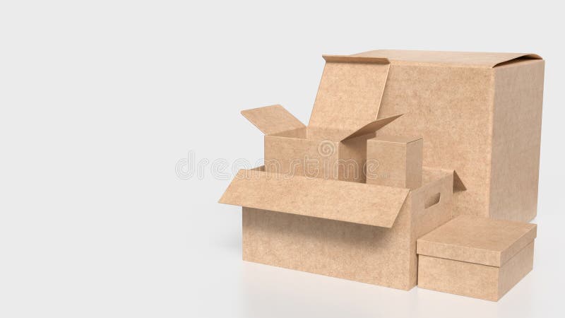 The Cardboard Box for Transport or Gifting Concept 3d Rendering Stock ...