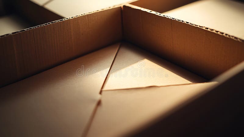 A Cardboard Box with a Triangle Cut Out of it Stock Illustration ...