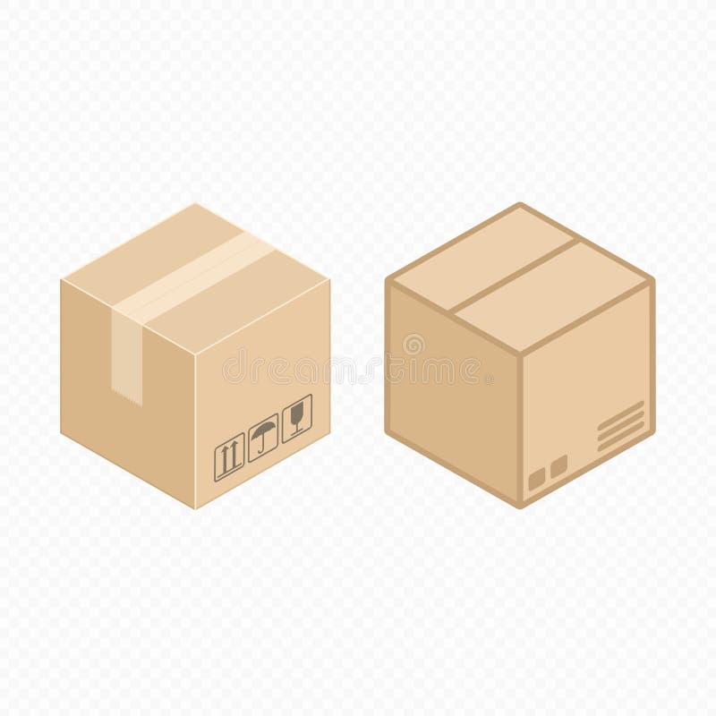 Isometric Cardboard Boxes and Pallets. Stock Vector - Illustration of ...