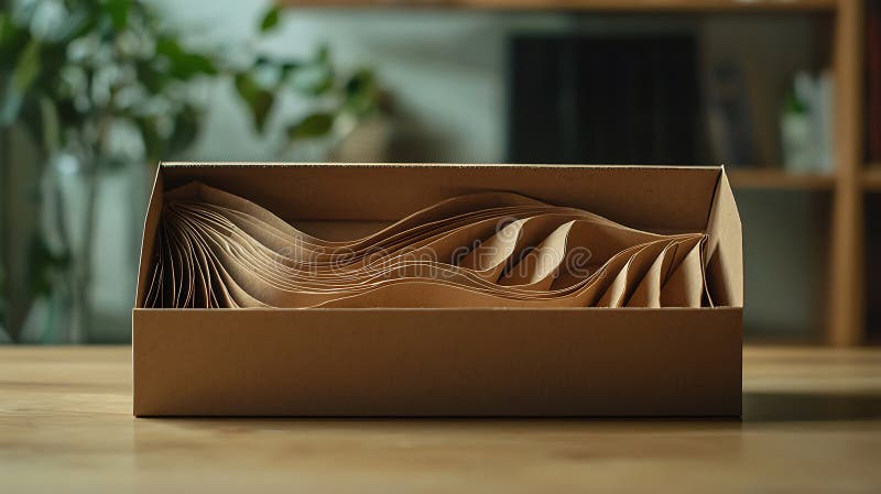 A Cardboard Box with a Wave Pattern on it Stock Illustration ...