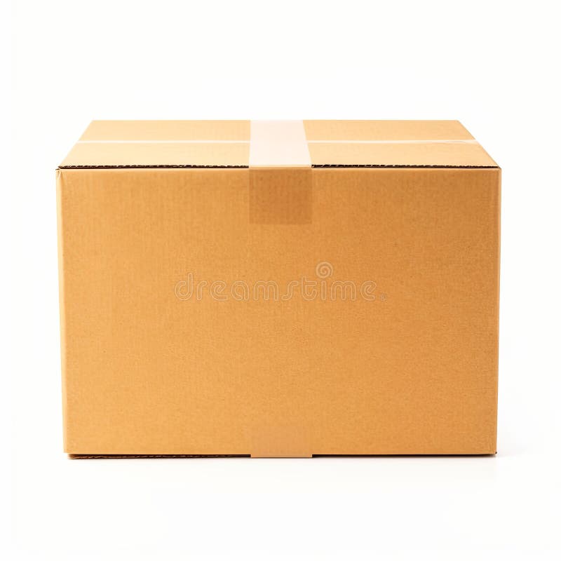 Cardboard Box on White Background Stock Photo - Image of moving ...