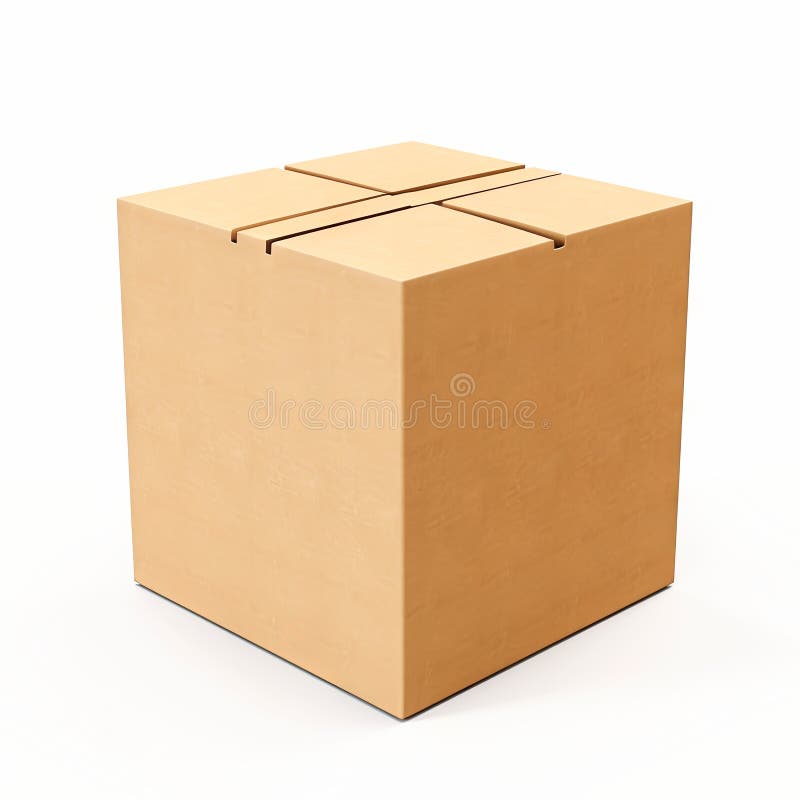 Cardboard Box on White Background Stock Image - Image of shipping ...