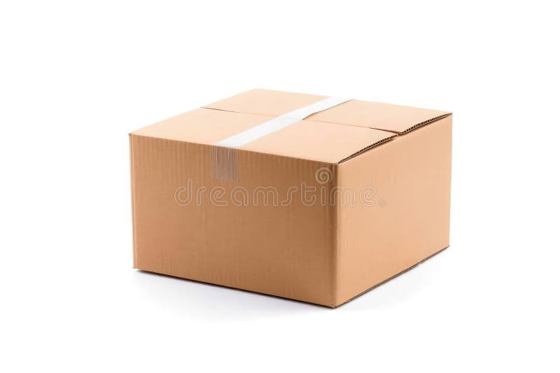 Cardboard Box on White Background. Generative AI Stock Illustration ...
