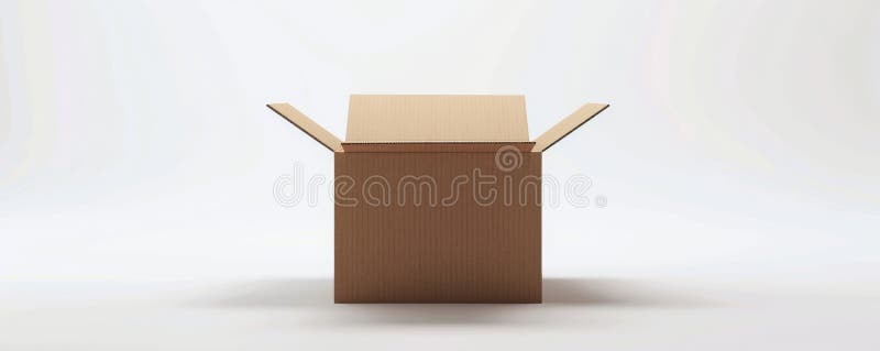 Cardboard Box on White Background, Open and Empty. Packaging and ...