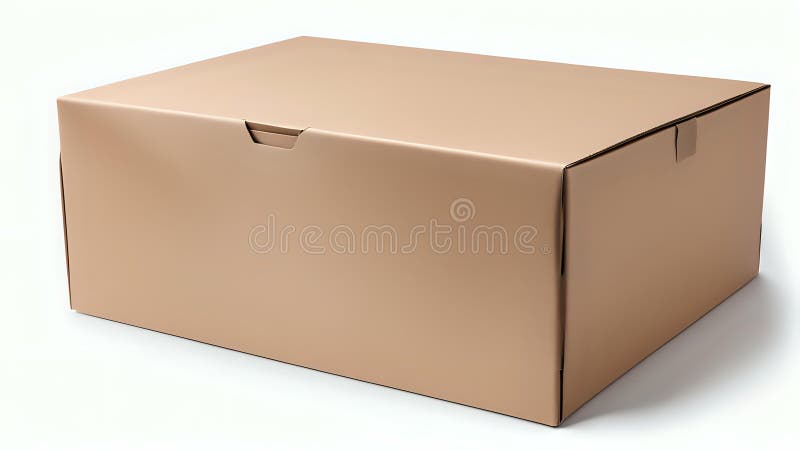 Cardboard Box on White Background with Plain Packaging Design Stock ...