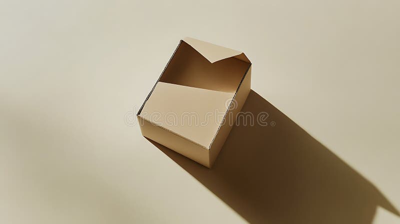 A Cardboard Box with a White Envelope Inside Stock Image - Image of ...