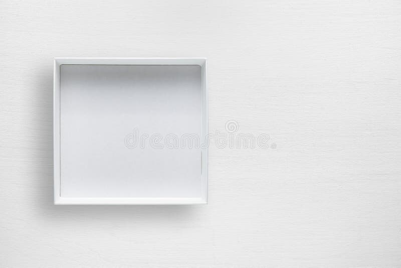 Cardboard Box on White Table Stock Photo - Image of copy, view: 77630468