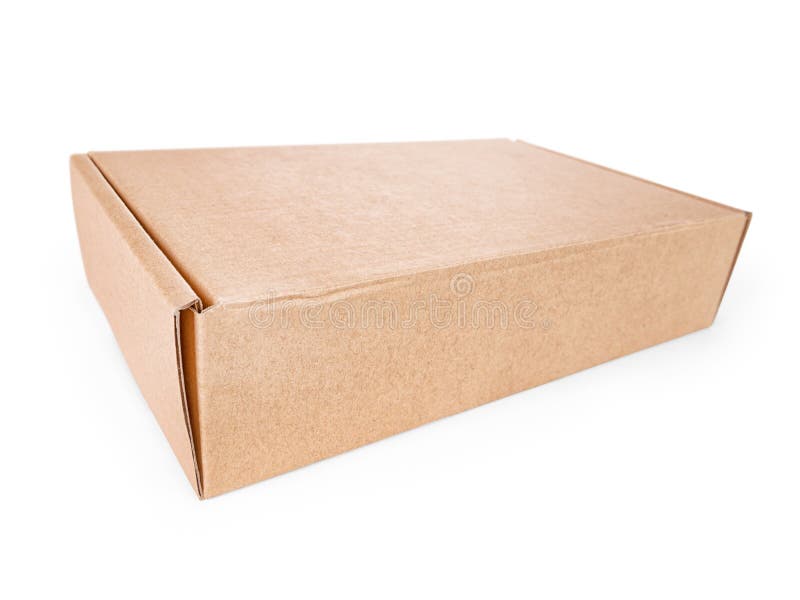Cardboard Box Angle View Isolated with Clipping Path Stock Photo ...