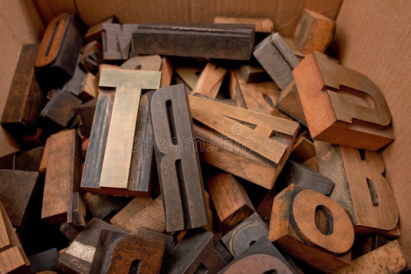 Cardboard Box with Wooden Letters Stock Photo - Image of wood, letter ...