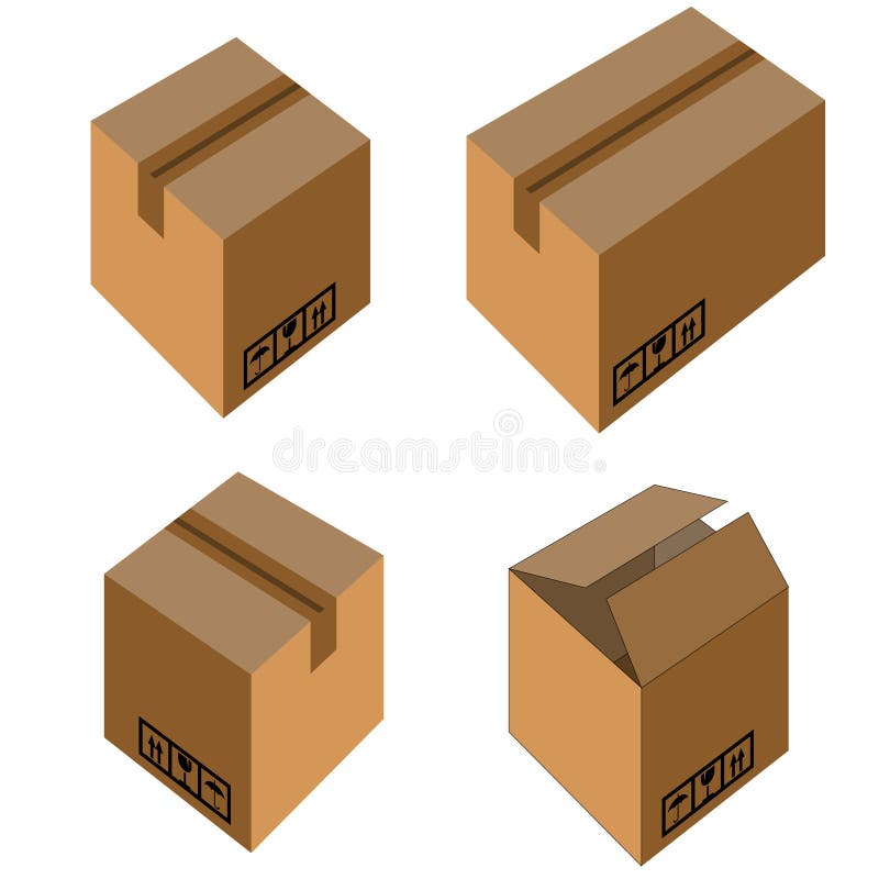 Cardboard boxes stock vector. Illustration of vector, carton - 6259027