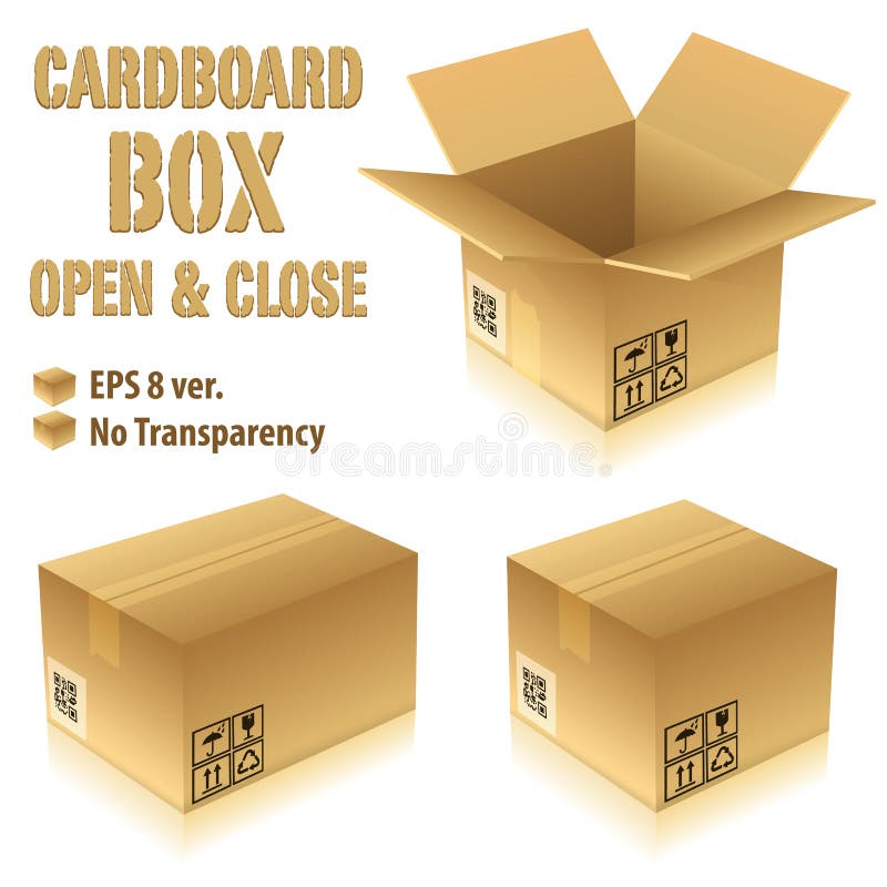 Cardboard Boxes stock vector. Illustration of label, closed - 23913945