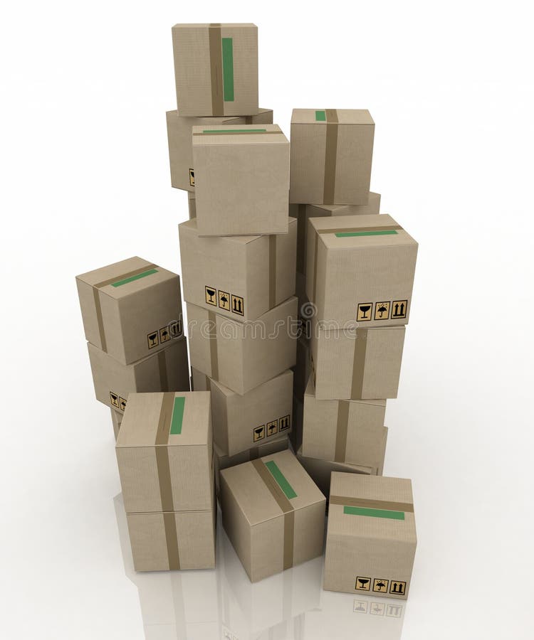 Huge Piles of Cardboard Boxes Stock Illustration - Illustration of real ...