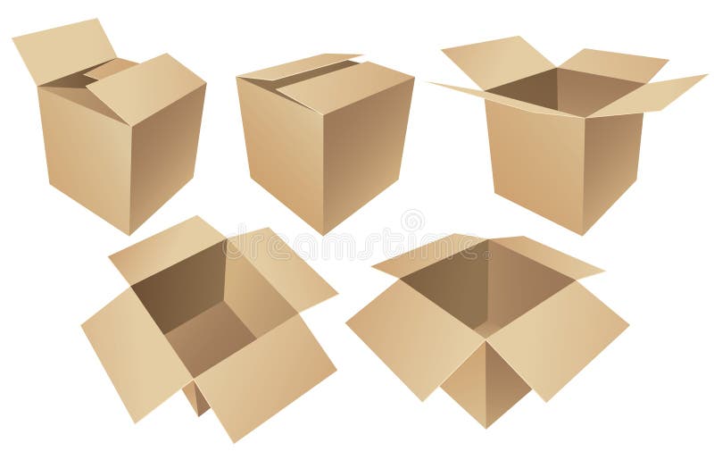 Cardboard Boxes on Wooden Palette Stock Illustration - Illustration of ...
