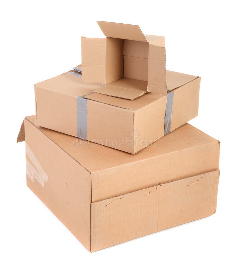 Pile of Empty Cardboard Boxes Stock Image - Image of packaging, post ...