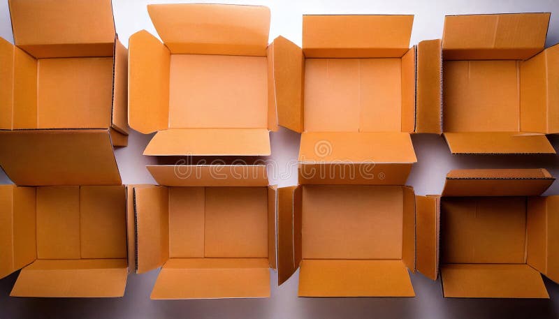 Cardboard Boxes Arranged on a Flat Surface Ready for Packing and ...