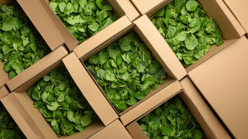 Cardboard Boxes are Arranged on a Light Surface, Adorned with Fresh ...