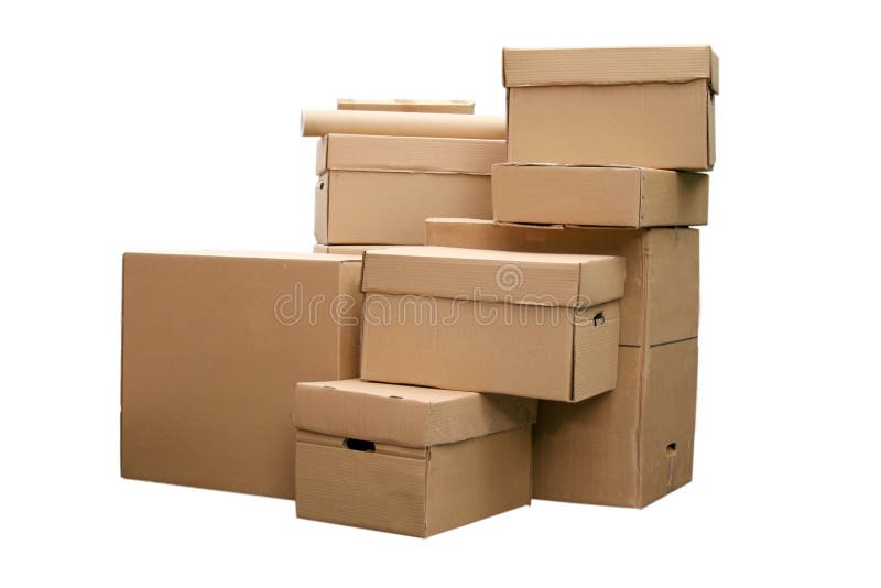 Cardboard Boxes Arranged in Stack Stock Image - Image of freight ...
