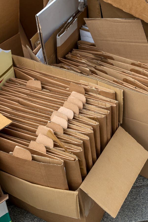 Cardboard Boxes for the Collection of Waste Paper Stock Image - Image ...