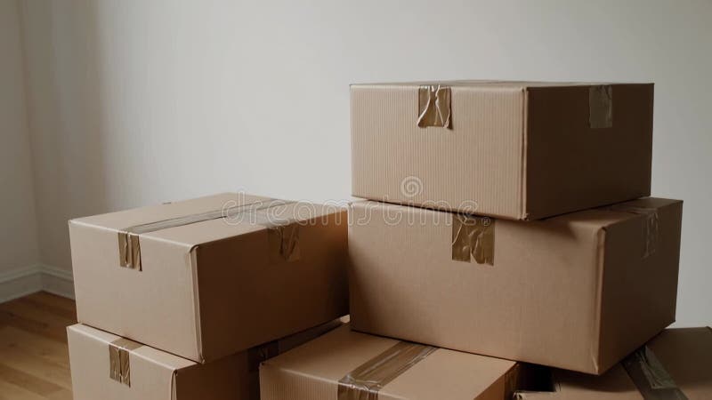 Cardboard Boxes Composition Changing in Slow Motion Stock Video - Video ...