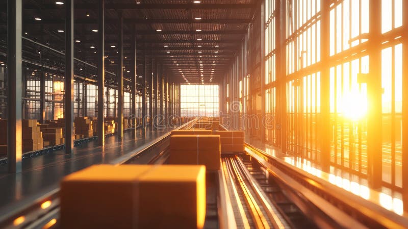 Cardboard Boxes are Conveyed on Automated Systems within a State-of-the ...