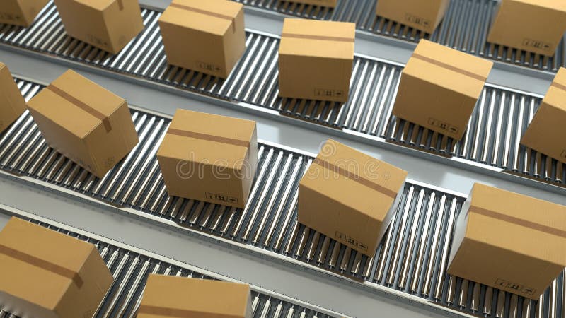 Production Line Cardboard Boxes Stock Illustrations – 1,069 Production ...