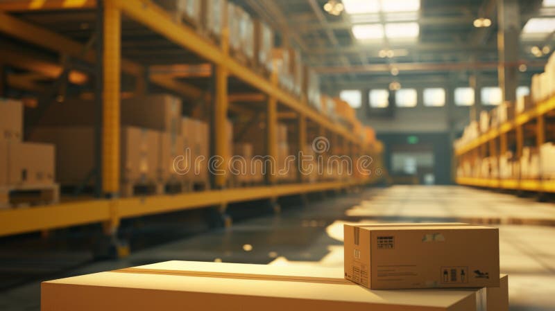 Inside a Busy Warehouse Facility. AI Generated Stock Image - Image of ...