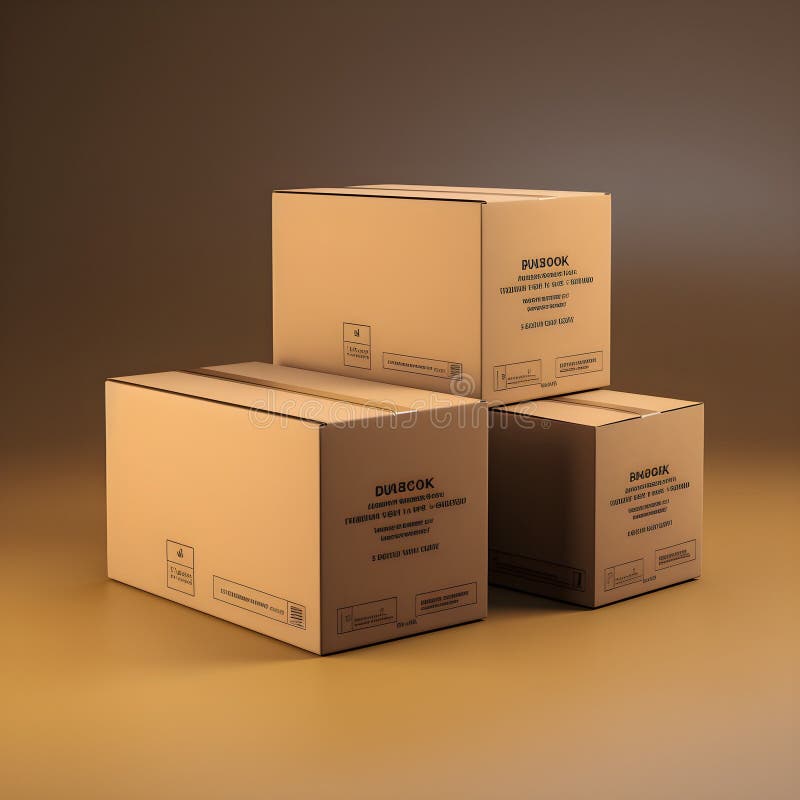 Cardboard Boxes 3d Mockup Created by AI Stock Illustration ...