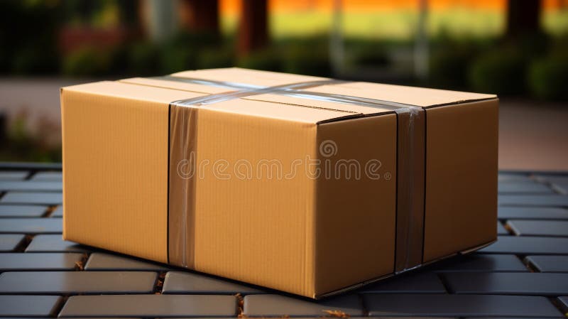 Cardboard Boxes with Delivery. Boxes on the Street on the Outside Stock ...