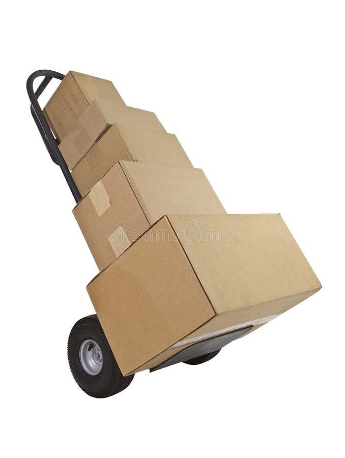 Cardboard Boxes and Dolly stock image. Image of parcel - 38876283