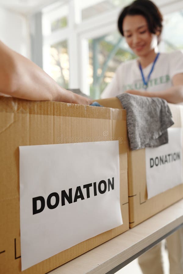 Cardboard Boxes Full of Clothes Stock Image - Image of industry, male ...