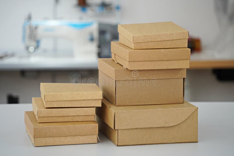 Cardboard Boxes for Gifts, Parcels, Delivery of Goods are Stacked on ...