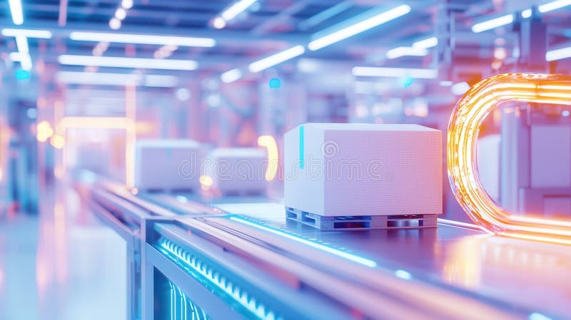 Cardboard Boxes Gliding Smoothly through Automated Conveyor System ...