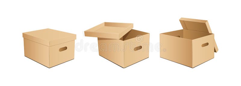 Cardboard Boxes with Holes for Hands. for Storage or Other Purpose ...