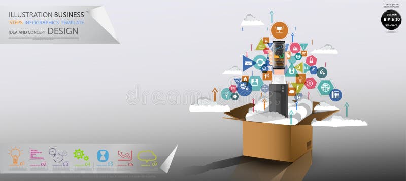Cardboard Boxes - Illustration Modern Business Design Idea and Concept ...