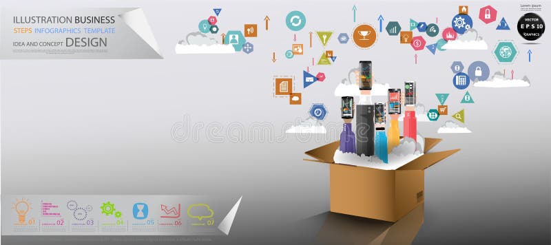 Cardboard Boxes - Illustration Modern Business Design Idea and Concept ...