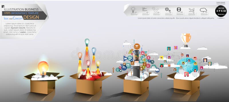 Cardboard Boxes - Illustration Modern Business Design Idea and Concept ...